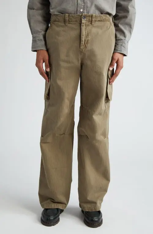 Our Legacy Mount Cotton Cargo Pants - Uniform Olive Herringbone